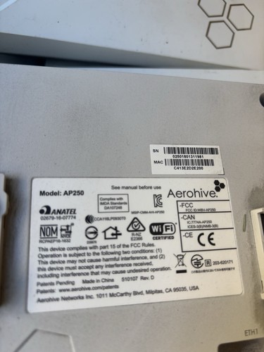 LOT OF 11- AeroHive AP250 Wireless AC 802.11ac Indoor Mesh Wifi Access ...