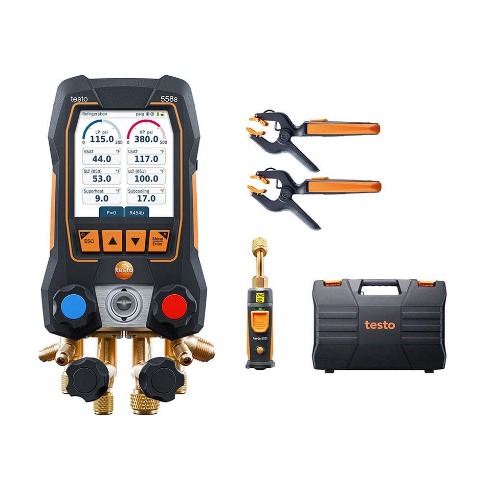 Testo 558s KIT 4-Valve Digital Manifold Kit with Temp./Vacuum Probes | eBay