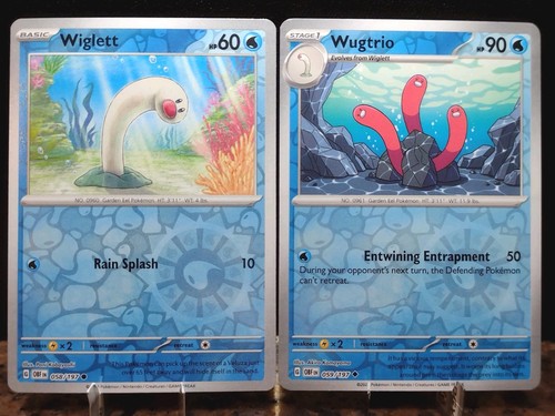 Wiglett 058/197 & Wugtrio 059/197 Obsidian Flames Reverse Holo Pokemon Cards | eBay