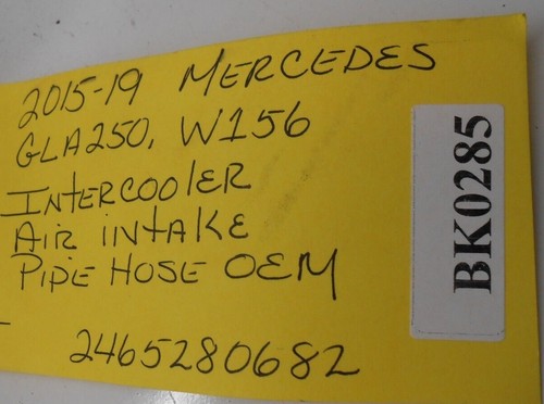 2015-19 Mercedes GLA250, 156 Intercooler Air Intake Pipe Hose ...