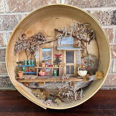 VTG 3D Art Showcase MCM Country Market Grocery Store Front Display Town ...