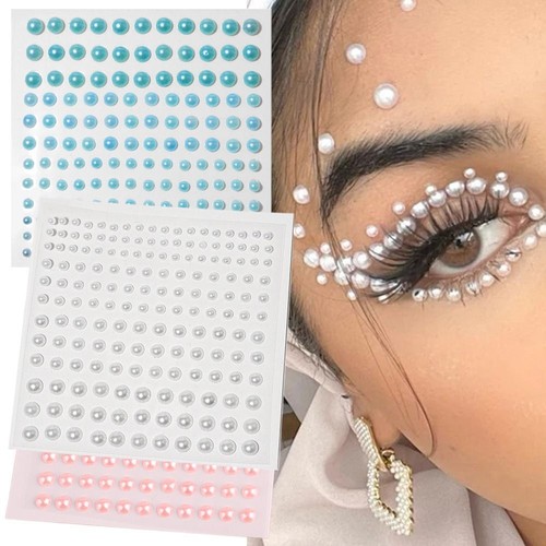 165pcs Self Adhesive Hair Pearls Stickers for Hair Face Makeup | eBay UK