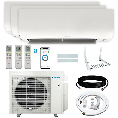 Daikin 24000 BTU (9K+12K+15K) 21 SEER2 3-Zone Mini Split AC Heat Pump ...