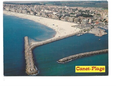 66 CANET PLAGE PLAGE VUE GENERALE AERIENNE DU PORT | eBay