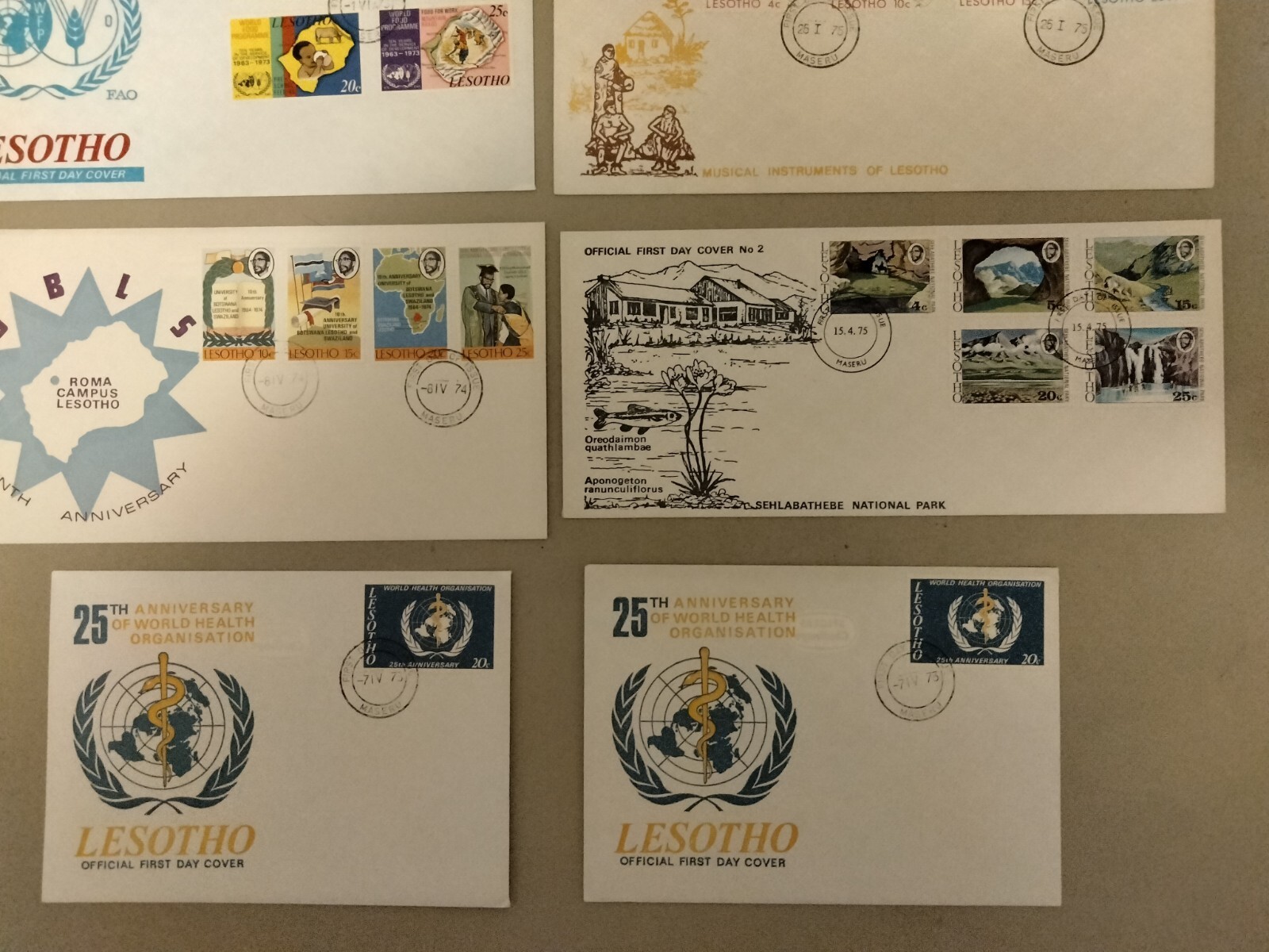 Lesotho Used Lot of 18 1st Day Covers from 1969 to 1975 | eBay
