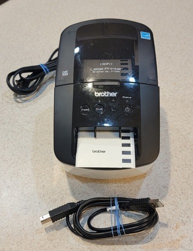 Brother (QL-710w) Wireless Label Thermal Printer w/ Power Cord & USB ...