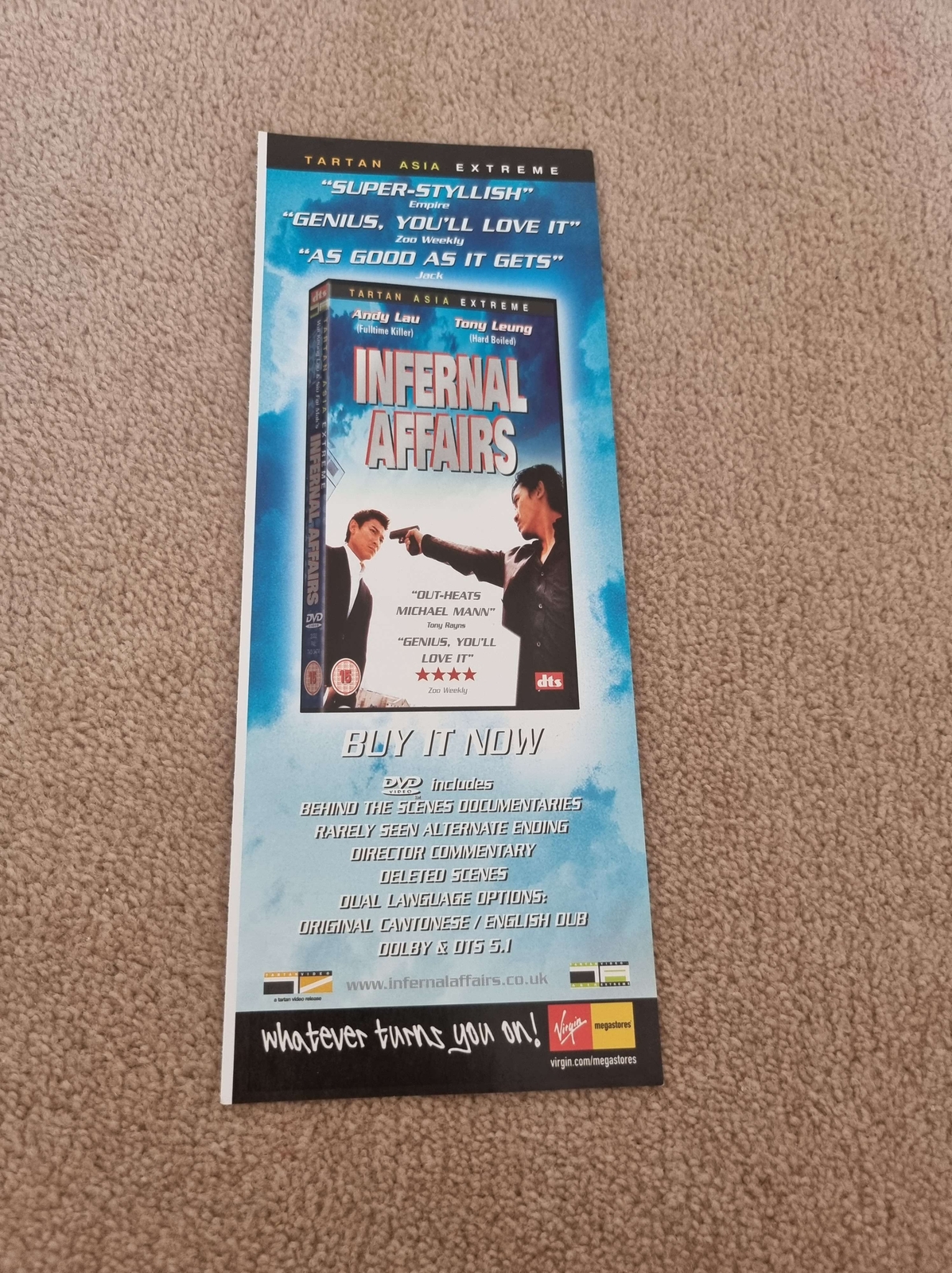 TNEWL20 ADVERT 11X4 INTERNAL AFFAIRS - ANDY LAU, TONY LEUNG : ON DVD | eBay