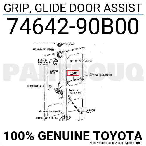 7464290B00 Genuine Toyota GRIP, GLIDE DOOR ASSIST 74642-90B00 | eBay