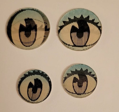 Black Eyes Lenticular Vari-Vue 1960s Motion Flickers 4 pieces: 0.9" and ...
