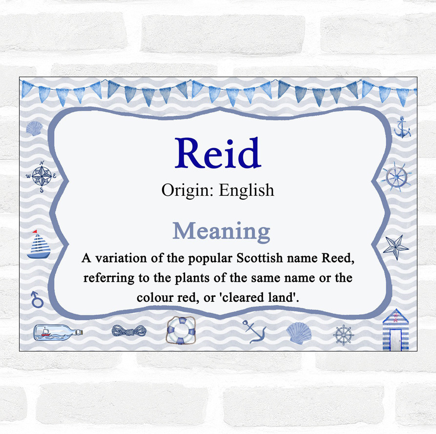 Reid Name Meaning Nautical Certificate | eBay UK