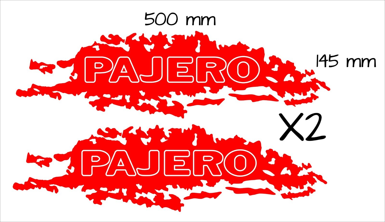 Pajero vinyl decals TWO (2) 500 x 145 mm each choose your color | eBay