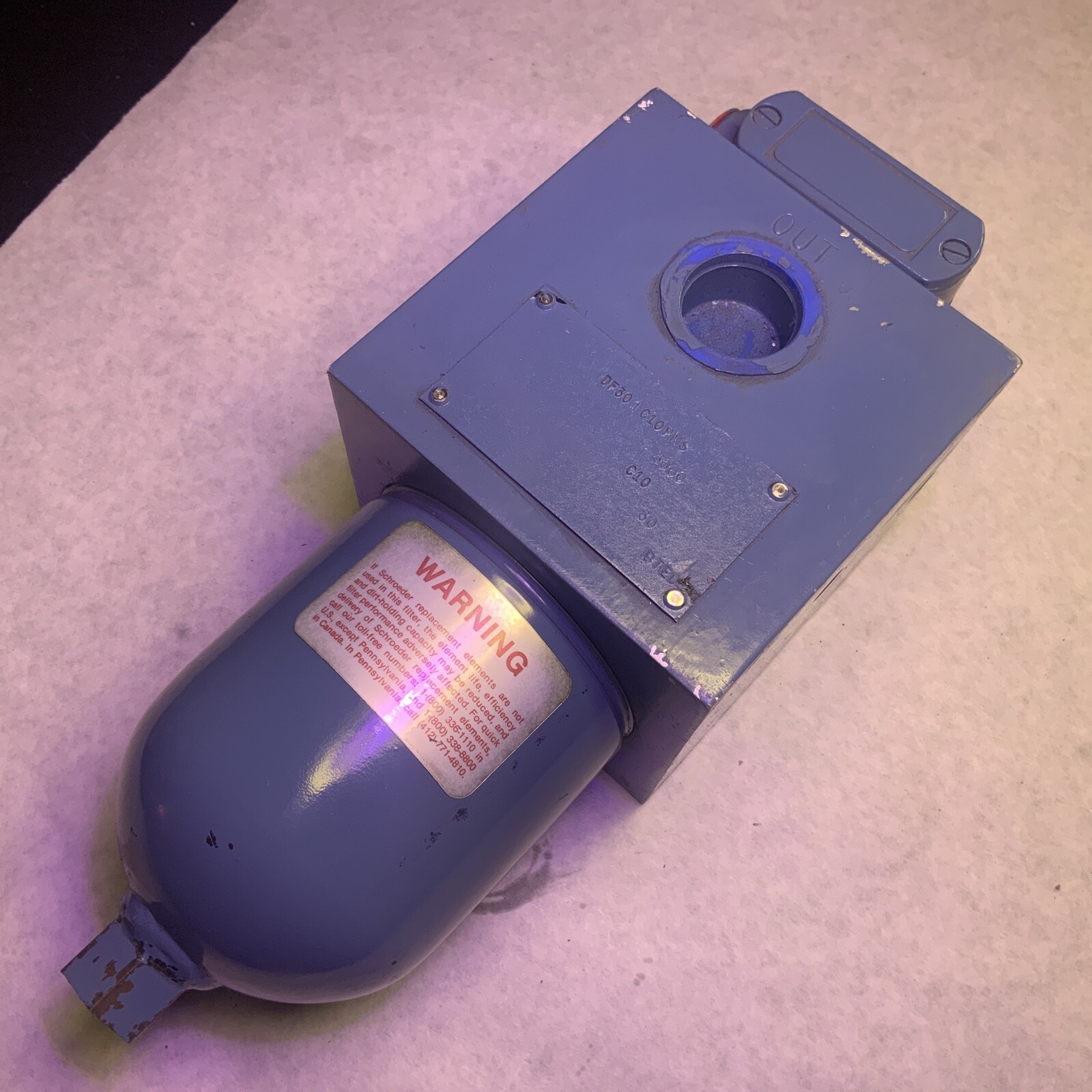 Schroeder Hydraulic Manifold Pressure Filter 3000PSI DF301C10PMS 1" In ...