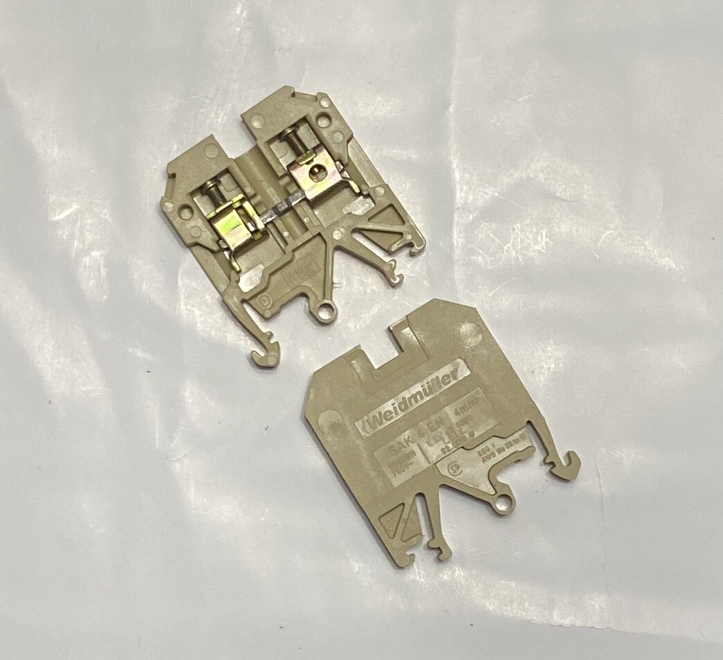 ELECTRICAL TERMINAL BLOCK WEIDMULLER SAK 4 EN 500V DIN 4MM2 22-12 LOT ...