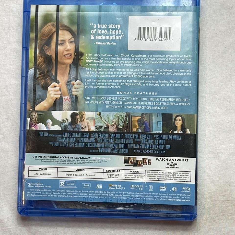 Unplanned (Blu-Ray + DVD 2019) BASED ON A TRUE STORY | eBay