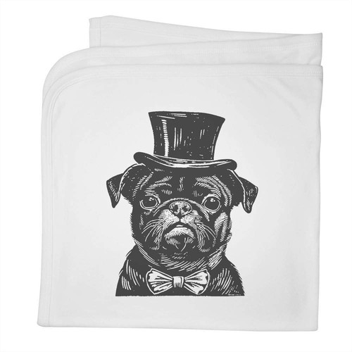 'Pug with Top Hat' Cotton Baby Blanket / Shawl (BY00033501) | eBay