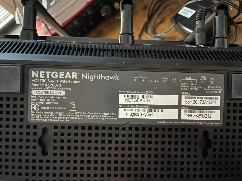 Netgear Nighthawk AC1750 Smart Wifi Router R6700v3 Dual Band 2.4 5ghz ...
