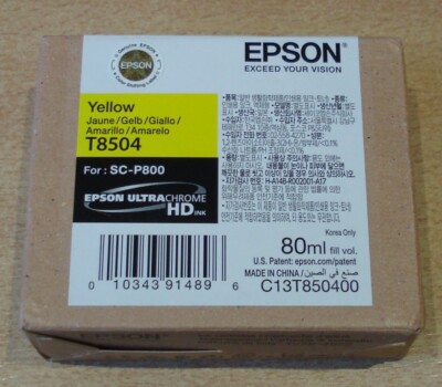 GENUINE EPSON T8504 Yellow cartridge ORIGINAL 80ml SC-P800 ink dated ...
