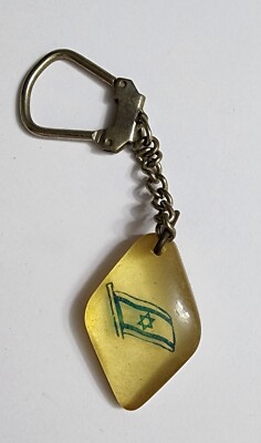 ISRAEL OLD PLASTIC KEYCHAIN THE STATE OF ISRAEL FLAG STAR OF DAVID ...