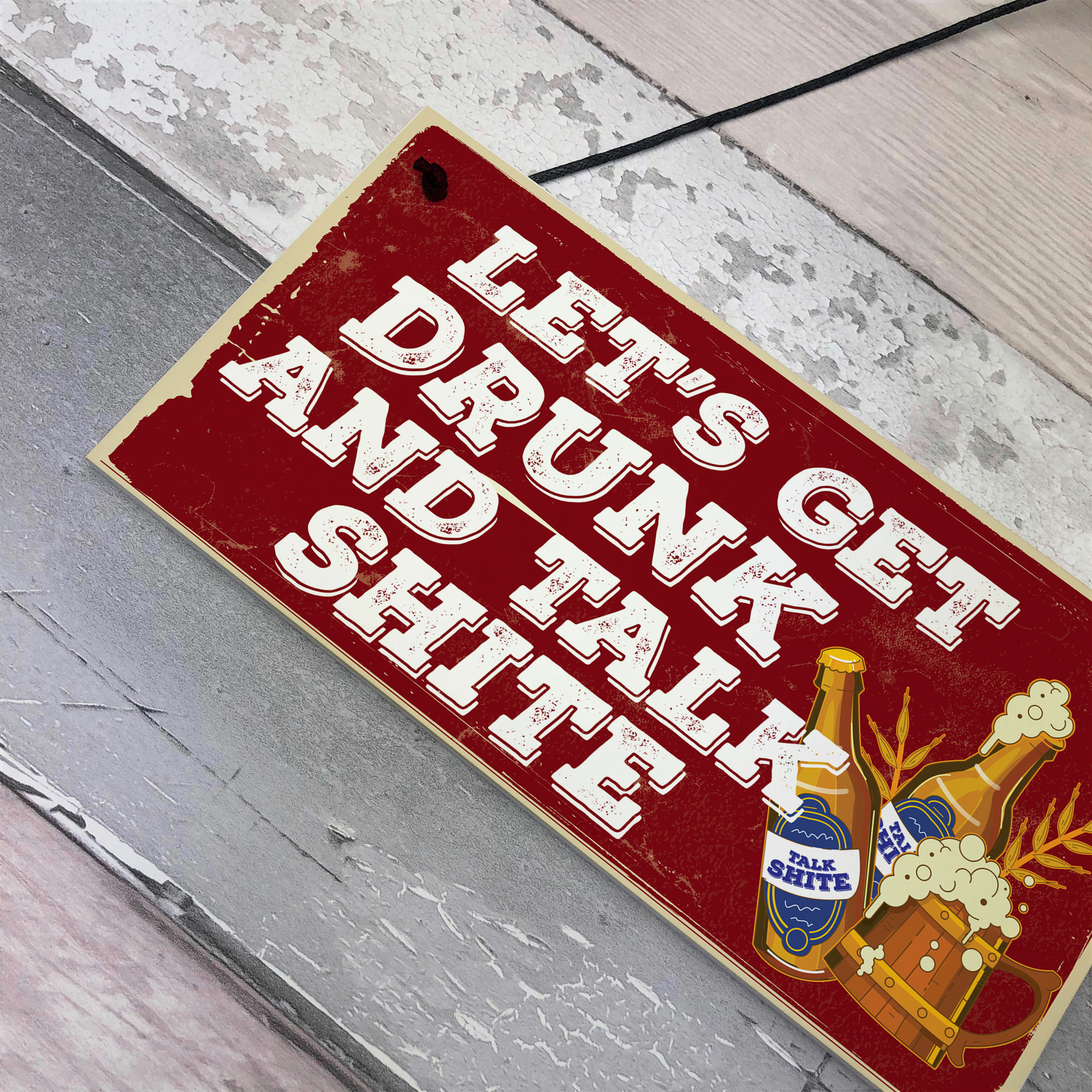 Funny Alcohol Sign Man Cave Home Bar Pub Hanging Plaque Vodka Gin Beer ...