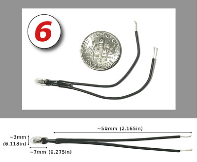 6pc BTO small 3mm TYCO-style HO Slot Car INCANDESCENT Light Bulb 12-24v ...