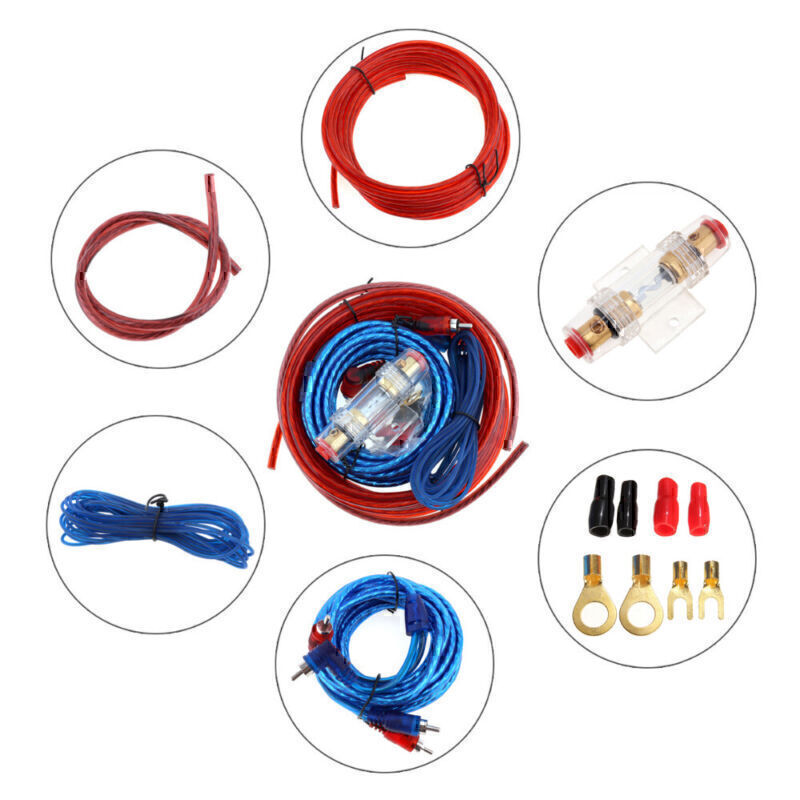 Car Audio Cable Kit 1500W Amp Amplifier Install RCA Subwoofer Sub ...