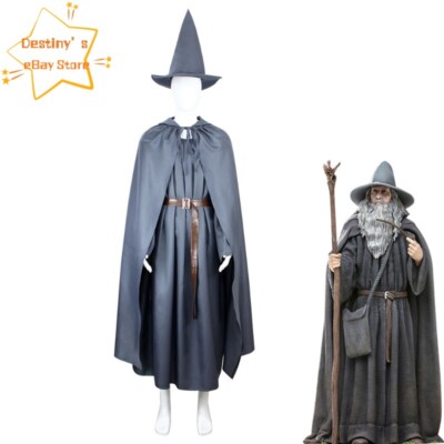 The Lord of the Rings The Hobbit Cosplay Costume Cloak Gandalf Wizard ...