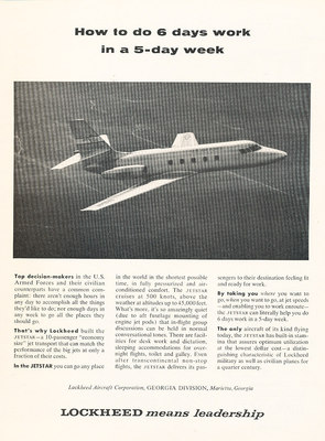 1958 Lockheed Jetstar Aircraft Airplane Vintage Advertisement Print Ad ...