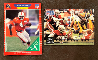 1989 Pro Set Football Card #499 Cleveland Gary Rookie & 1991 Replay Pro ...