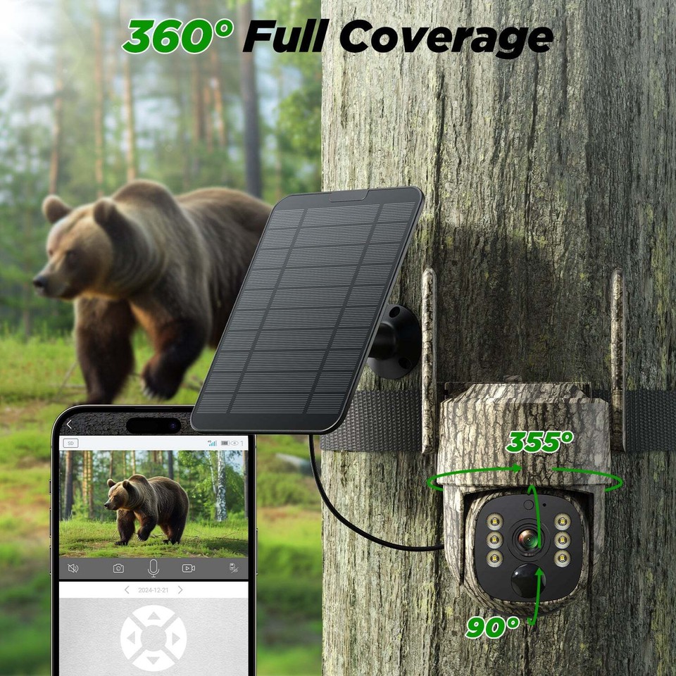 4G LTE Cellular Trail Camera Solar Trail Camera PTZ Cellular Security ...