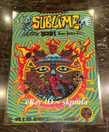 SUBLIME Poster FOIL Red Rocks 💯 AUTHENTIC MERCH 🌞 2025 Tour #/100 ⛰️ | eBay