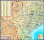 DECORATIVE TEXAS WALL MAP *LAMINATED* 36"X39" By Compart Maps **BRAND ...