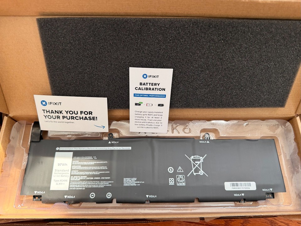 iFixit XG4K6 Battery Dell XPS 17 9700 9710 9720 9730 Precision 5750 ...