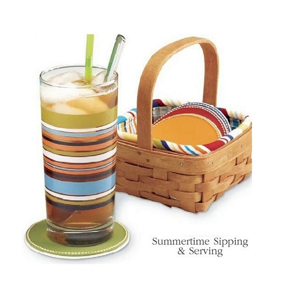 Longaberger Sunny Day COASTER SET 4-Colorful Coasters ~ Brand New in ...