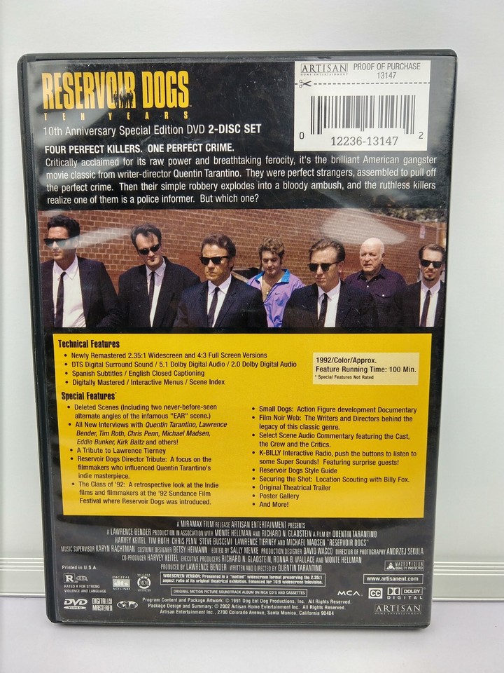 Reservoir Dogs (Two-Disc Special Edition) DVD | eBay