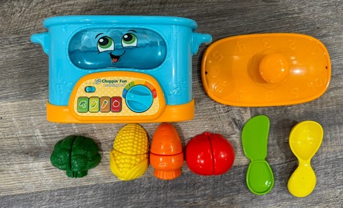 Leapfrog Choppin’ Fun Learning Pot Cutting Board Play Food Veggies Lot ...