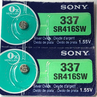 2PK 337 SONY 1.5V SILVER OXIDE (GREAT EXPIRE 10/32) SR416SW FREE SHIP ...
