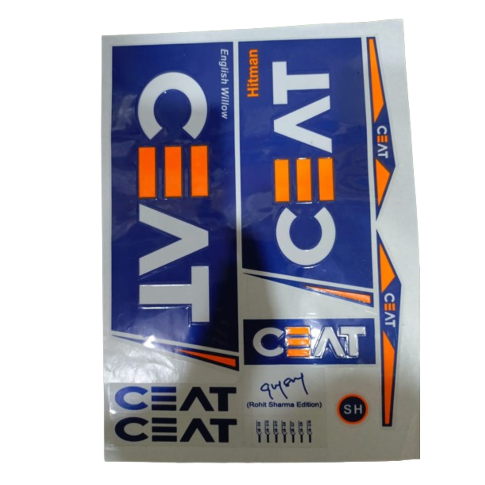 CEAT Rohit Sharma Edition Blue - 3D Embossed Bat Stickers - 2024 ...