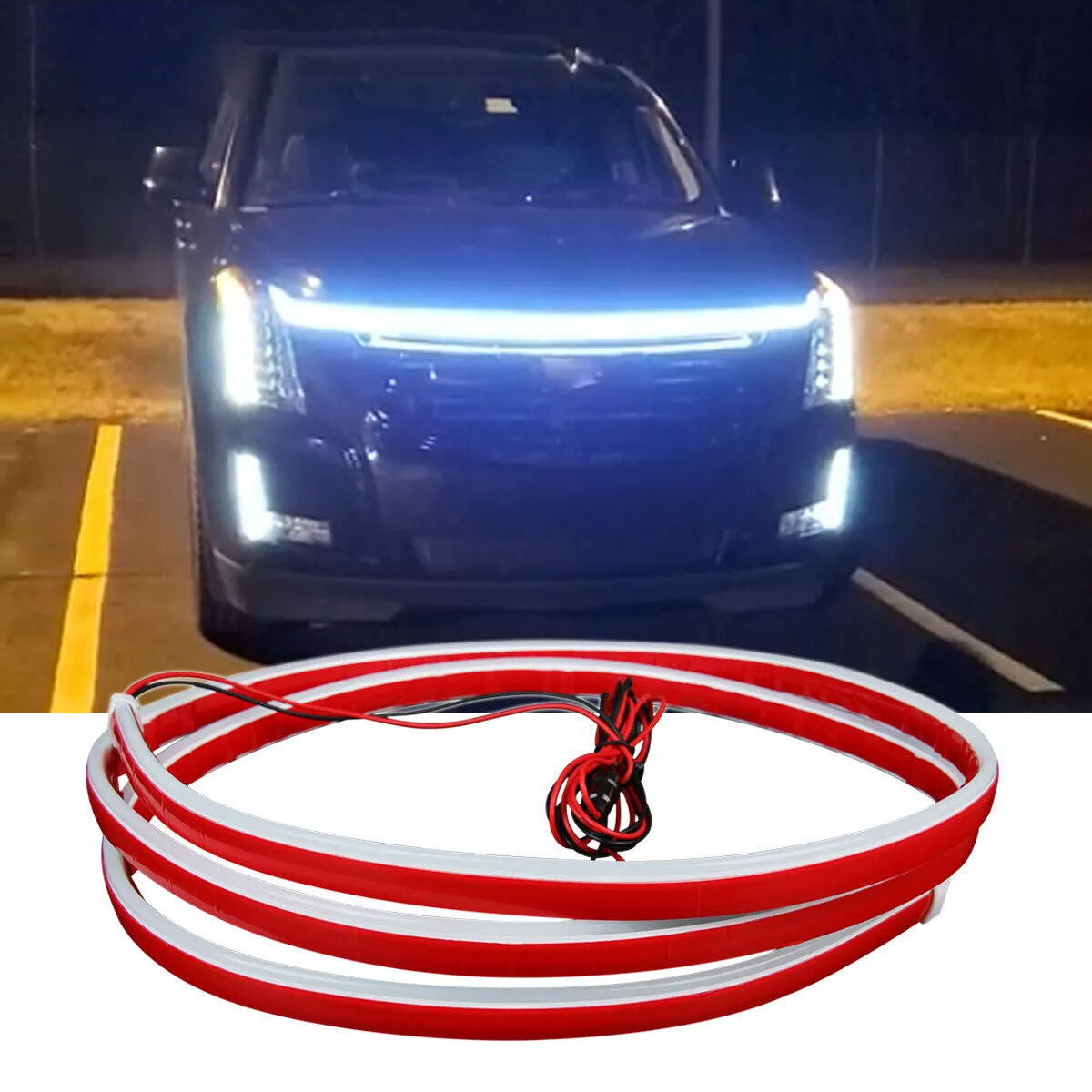 For Cadillac Escalade XT4 XT5 XT6 70" LED Scan Start Up Dynamic Hood ...