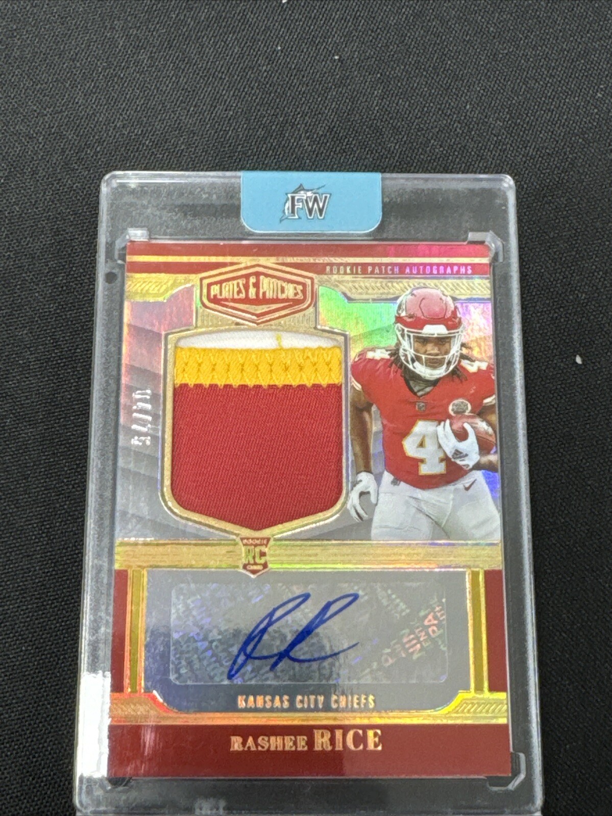 RASHEE RICE 2023 PANINI PLATES AND PATCHES RPA-17 ROOKIE PATCH AUTO ...