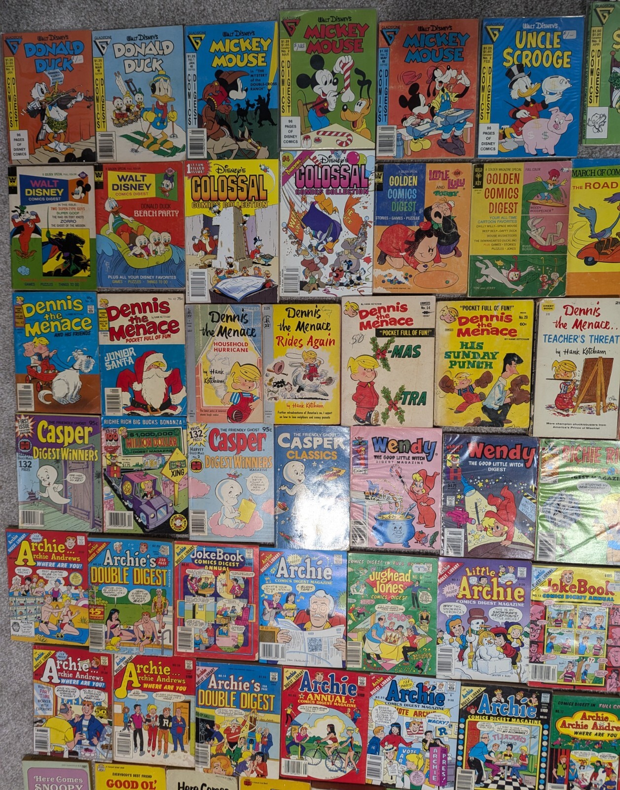 Huge Lot of 150 Comic Digests - DC, Marvel, Archie, Walt Disney ...