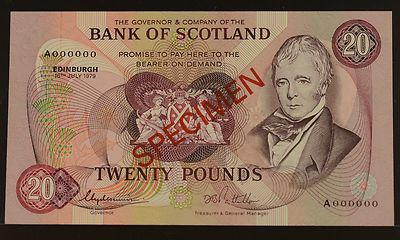 BOS SPECIMEN NOTE £20 TWENTY POUNDS JULY 1979 SC145D P114DS UNC RARE ...