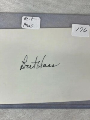 VINTAGE Bert Haas Brooklyn Dodgers Autographed Signed 3x5 Index Card | eBay