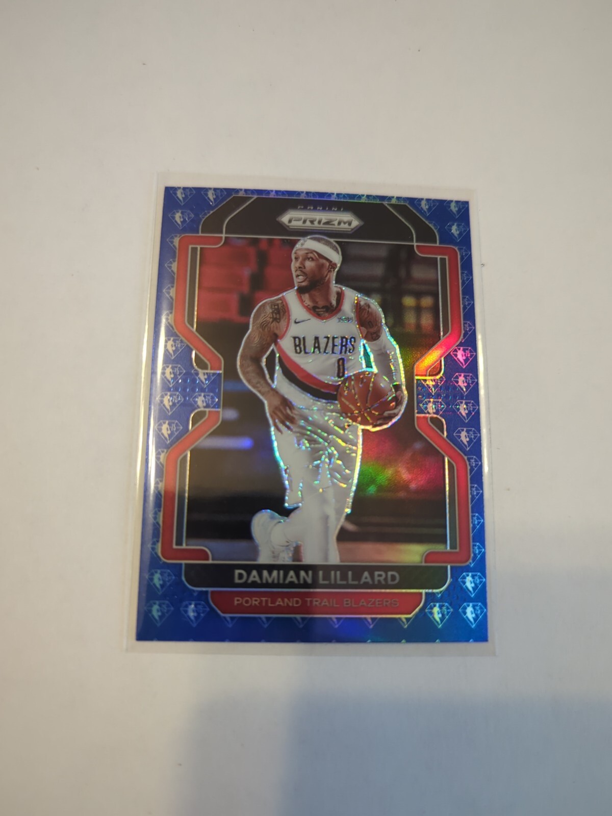 Damian Lillard 2021-22 Prizm Basketball 75th Anniversary Diamond Blue ...