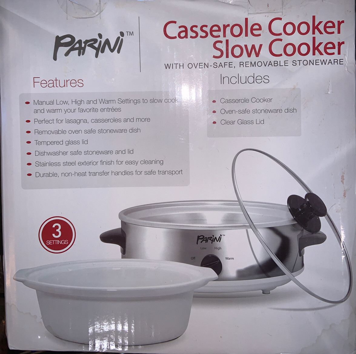 PARINI Casserole SLOW COOKER New!! 2.5 Qt. | eBay