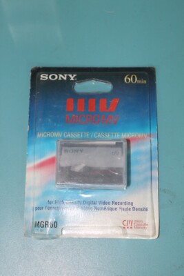 SONY MGR60 MICRO MV 60 MIN CASSETTE HD DIGITAL VIDEO TAPE VOLUME ...