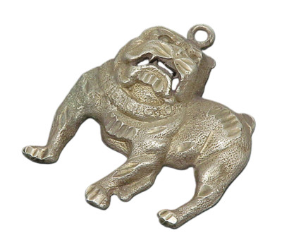 925 Sterling Silver Vintage Diamond Cut Bull Dog Motif Pendant PT12401 ...