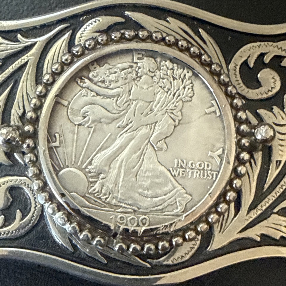 1921 Morgan Silver Dollar Belt Buckle Damage On Rings And Coin Look | eBay