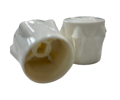 2 x Replacement White Radiator Valve Wheel Heads Caps 5 x 8mm spindle ...