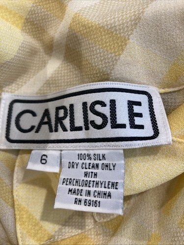 Vintage CARLISLE 100% Silk Sheer Top Shirt Yellow Gold Sz 6 NWT | eBay