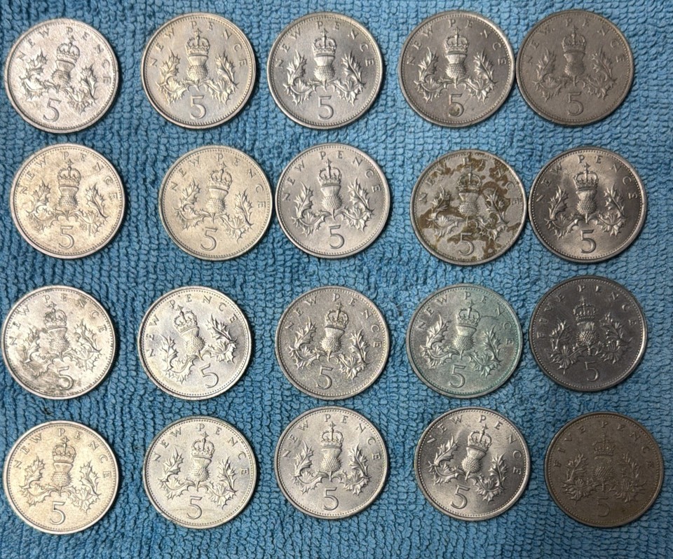 20x Old 5p Five Pence Coins Queen Elizabeth II | eBay UK